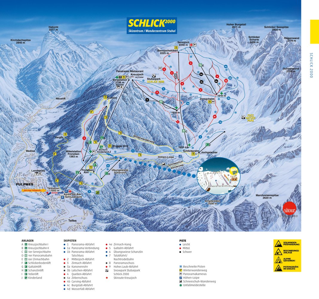 Slope map Schlick 2000 - Stubaital Tirol